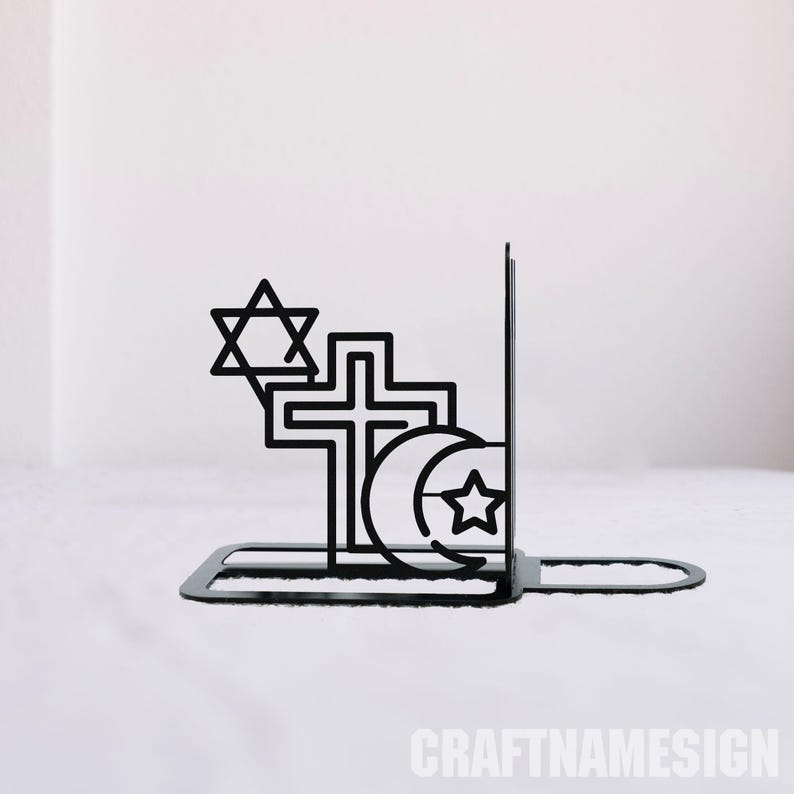 Personalized Religious Studies Metal Bookend Office Decor, Custom Name ...
