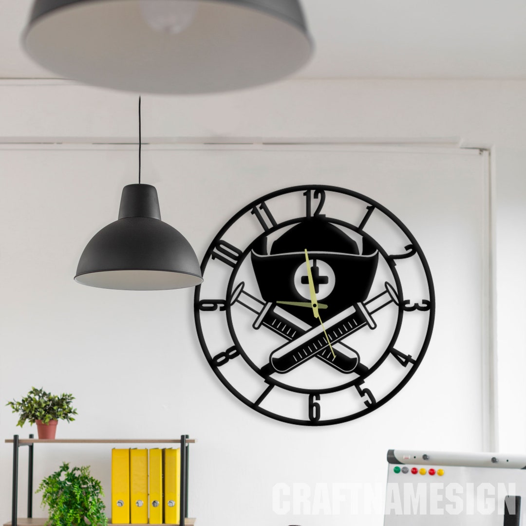 School Nurse Wall Clock Metal Sign, Wall Clock Unique for Home Decor ...