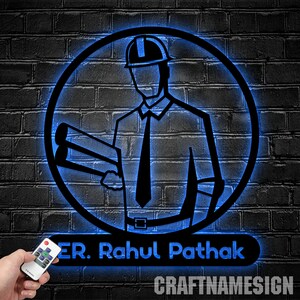 Custom Civil Engineer Metal Wall Art Light, Personalized Civil Engineer ...