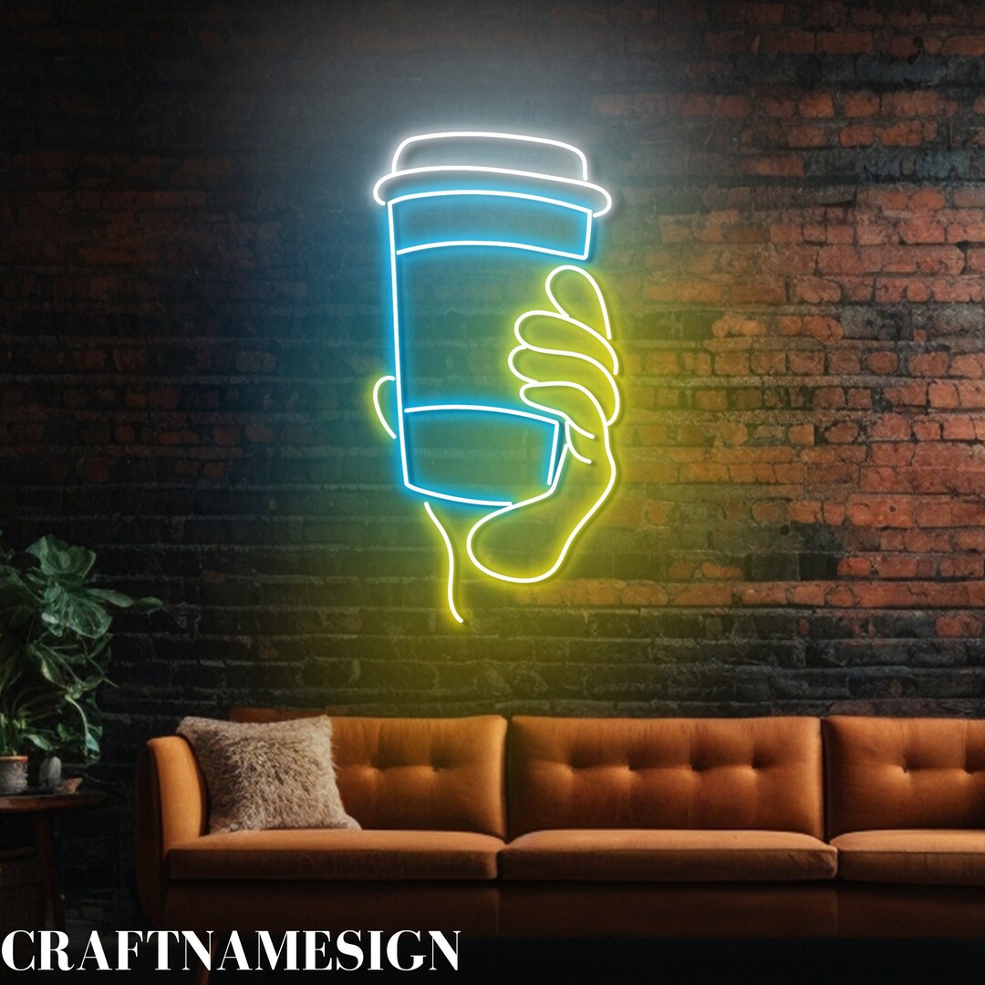 Take Away Cafeteria Neon Sign, Coffee Shop Open Led Sign, Custom Neon ...