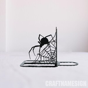 Custom Spider Web Bookend Metal Office Decor, Personalized Name Book ...