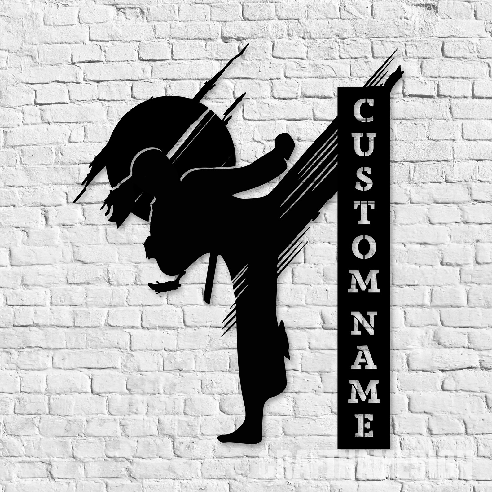 Custom Girl Karate Martial Arts Metal Wall Art With LED Light ...