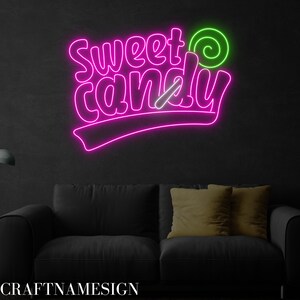 Sweet Candy Shop Neon Sign, Sweet Candy Shop Led Sign, Custom Neon Sign ...