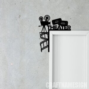 Movie Theater Door Corner Metal Wall Art, Movie Cinema Door Topper ...