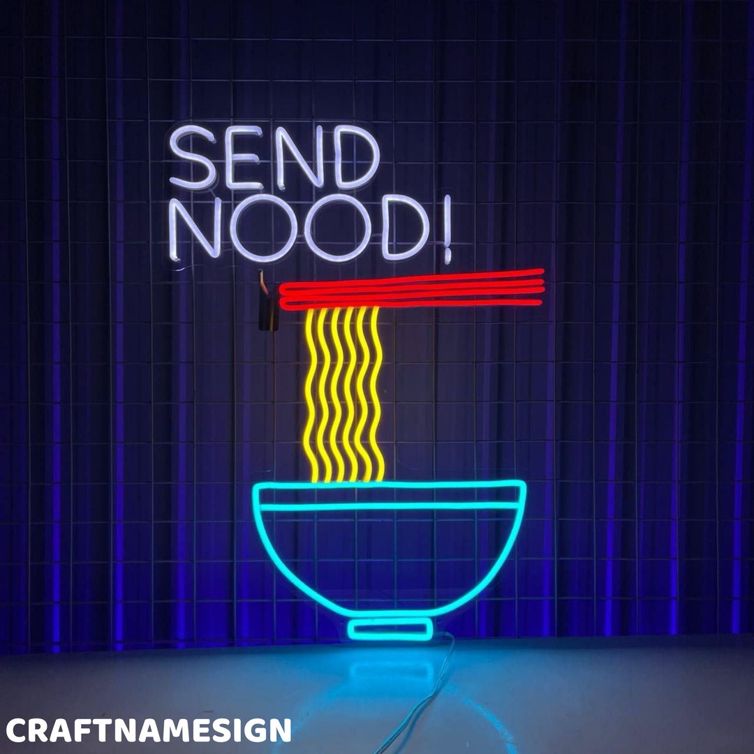 Send Nood Neon Sign, Noodles Ramen Led Sign, Custom Neon Sign, Japanese ...