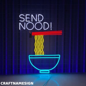 Send Nood Neon Sign, Noodles Ramen Led Sign, Custom Neon Sign, Japanese ...