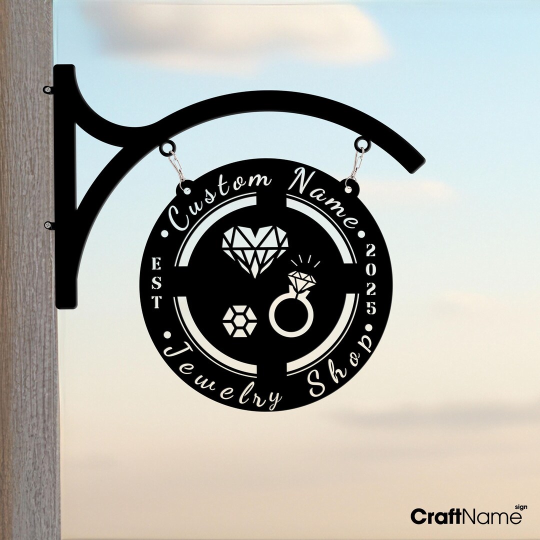 Custom Jewelry Shop Metal Wall Hanging for Outdoor Decor, Jewelry Shop ...