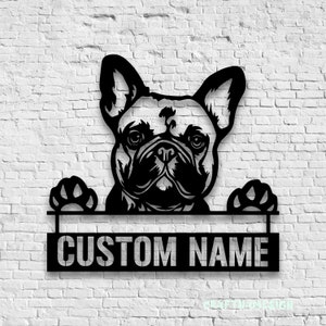 Personalized French Bulldog Metal Wall Art LED Light - Custom Frenchie ...