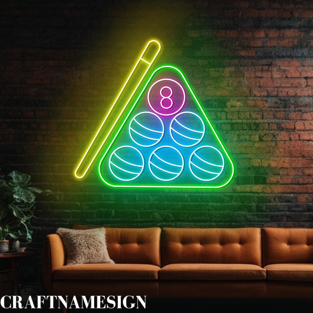 Billiard Snooker Pool Hall Neon Sign, Billiards Led Sign, Billiards ...