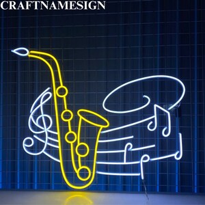 Saxophone Music Flow Neon Sign, Saxophone Club Led Sign, Custom Neon ...
