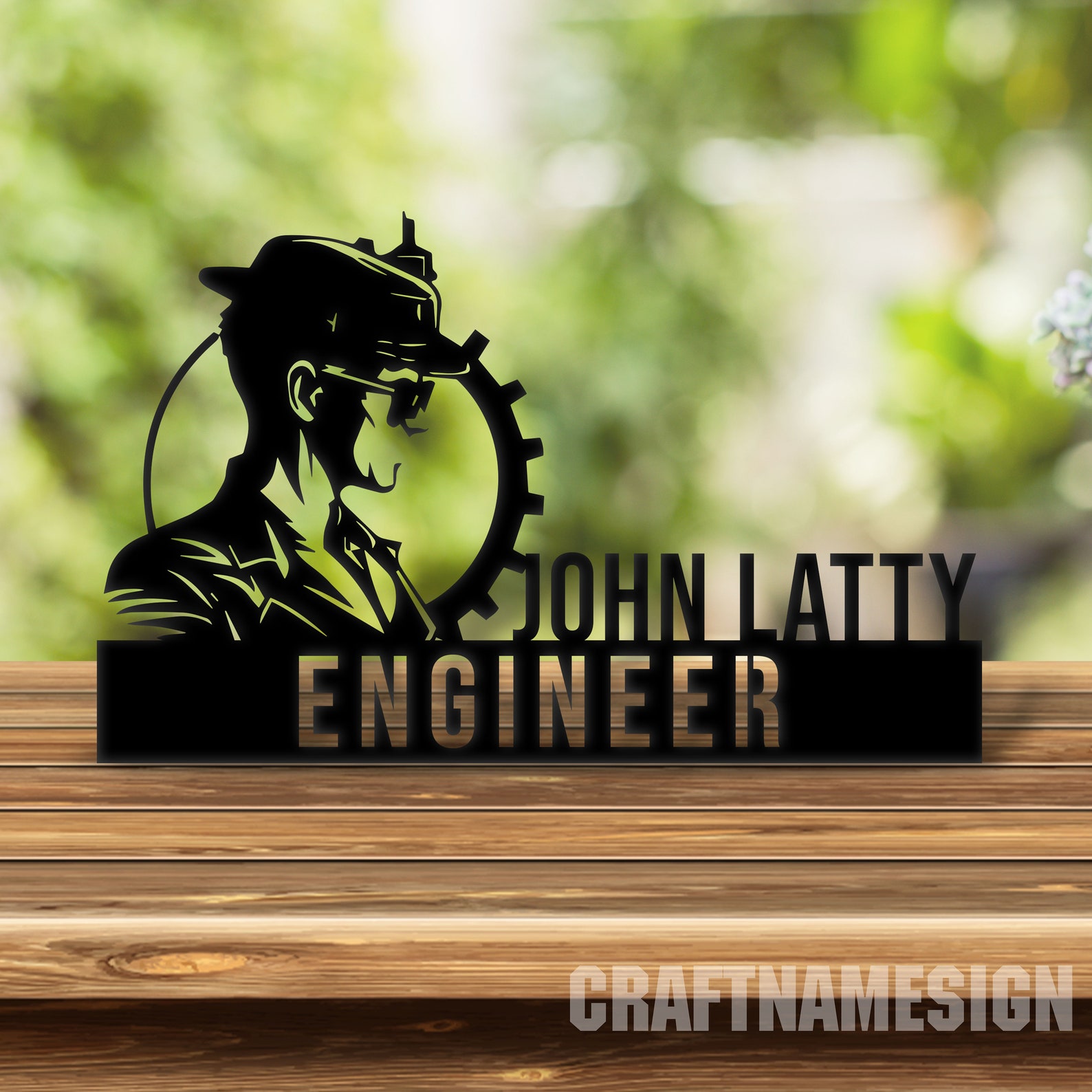 Custom Wooden Civil Engineer Desk Name Plate, Engineer Metal Nameplate ...