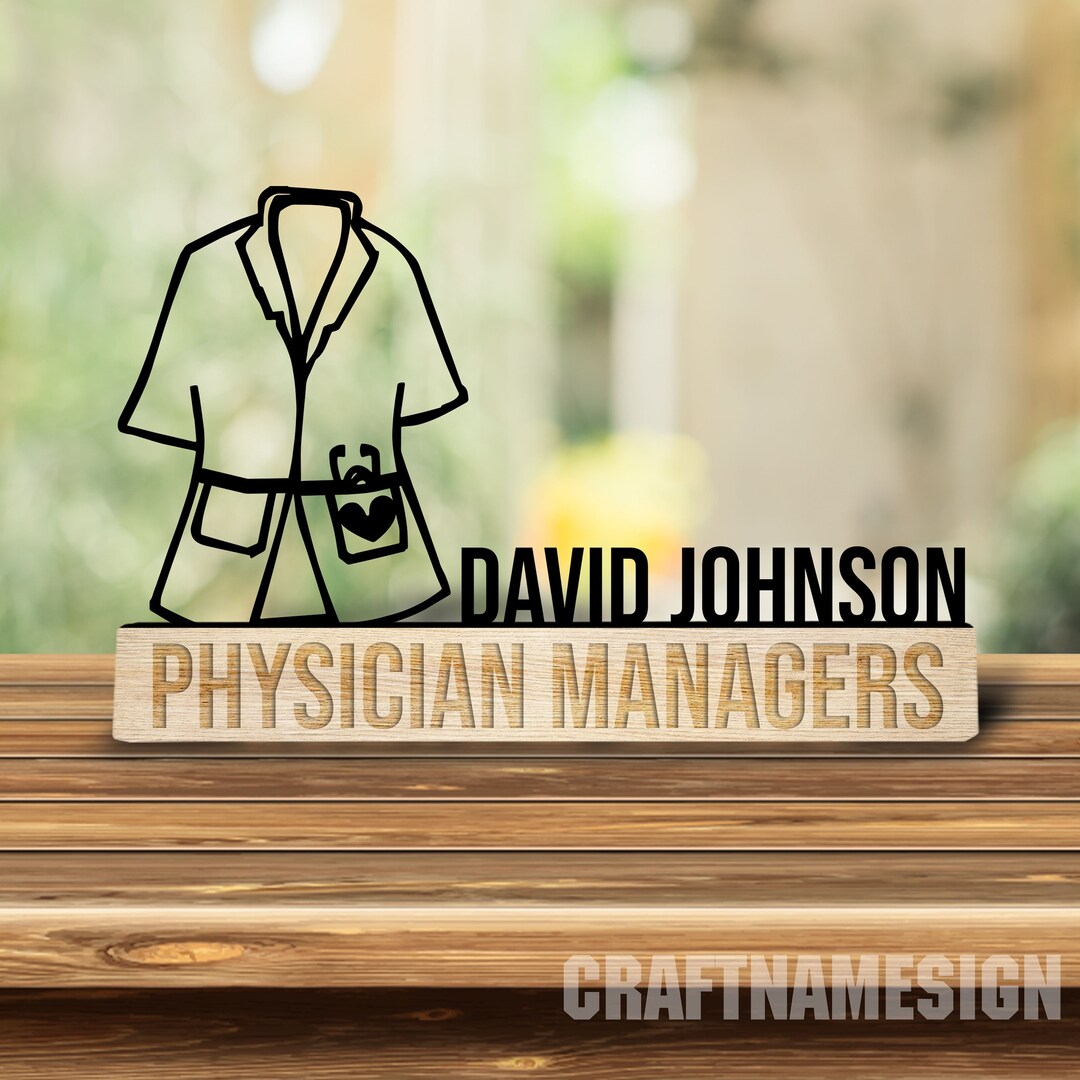 Custom Wooden Physician Assistants Desk Name Plate, Metal Nameplate for ...