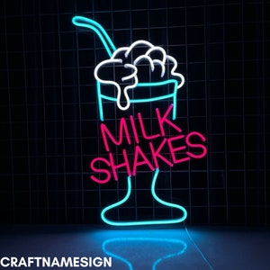 Milkshakes Led Sign, Milkshakes Neon Sign, Custom Neon Sign, Milkshakes ...