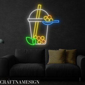 Spearl Tea Neon Sign, Bubble Tea Led Sign, Custom Neon Sign, Milk Tea ...