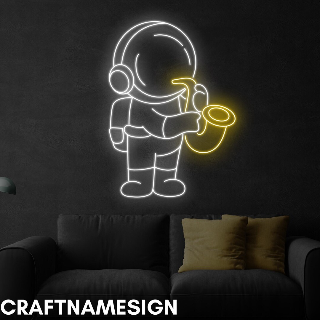 Astronaut Saxophone Neon Sign, Astronaut Saxophone Led Sign, Custom ...