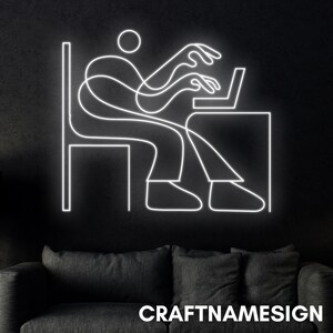 Computer Line Neon Sign, Computer Line Led Sign, Custom Neon Sign ...