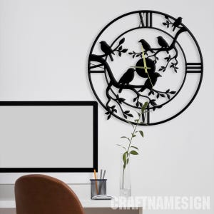 Birds and Tree Metal Wall Clock, Wall Clock Unique for Home Decor and ...