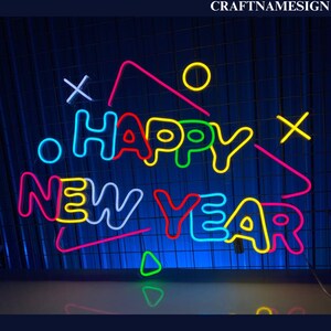Happy New Year Neon Sign, Merry Christmas and Happy New Year Led Sign ...