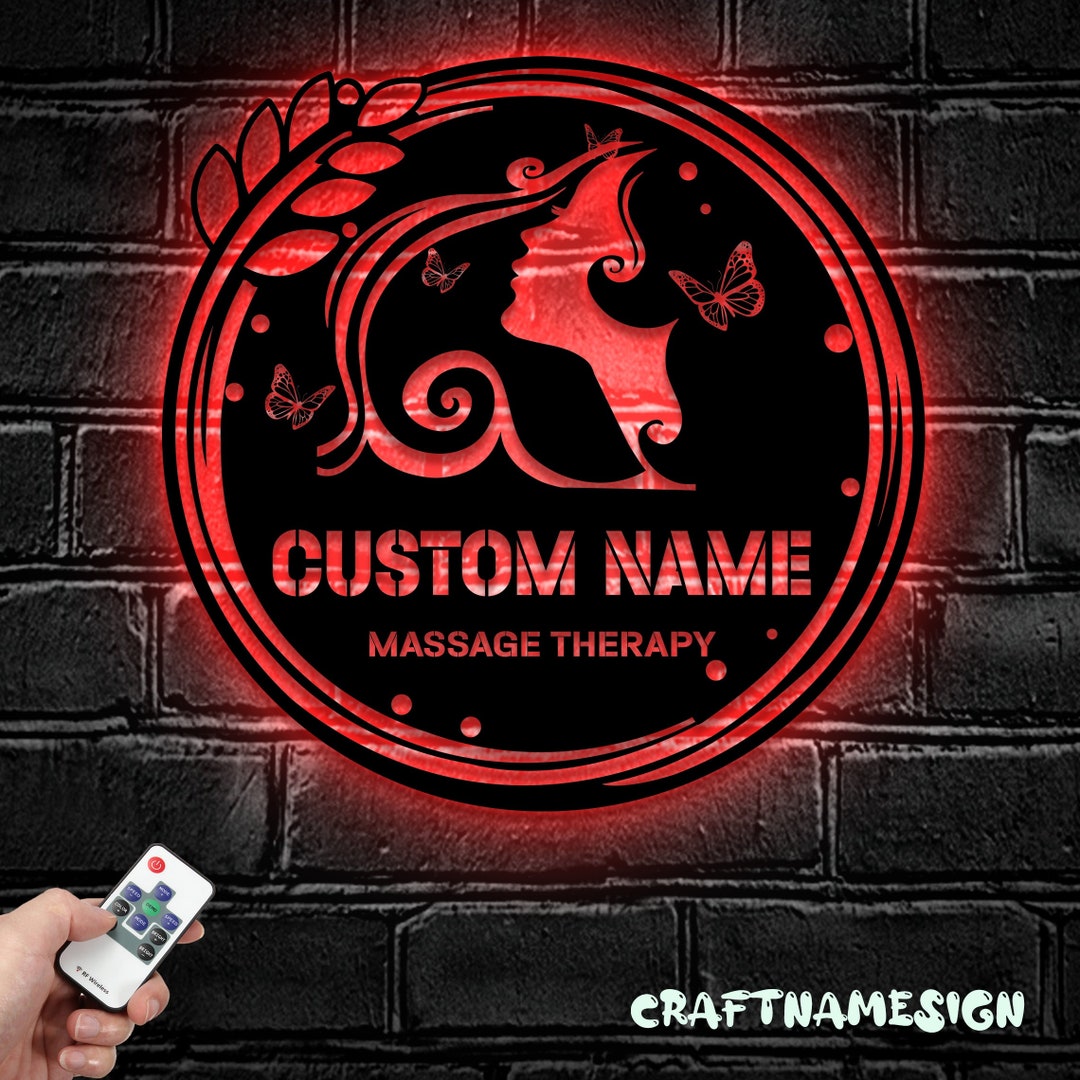 Custom Massage Therapist Metal Wall Art LED Light | Personalized ...