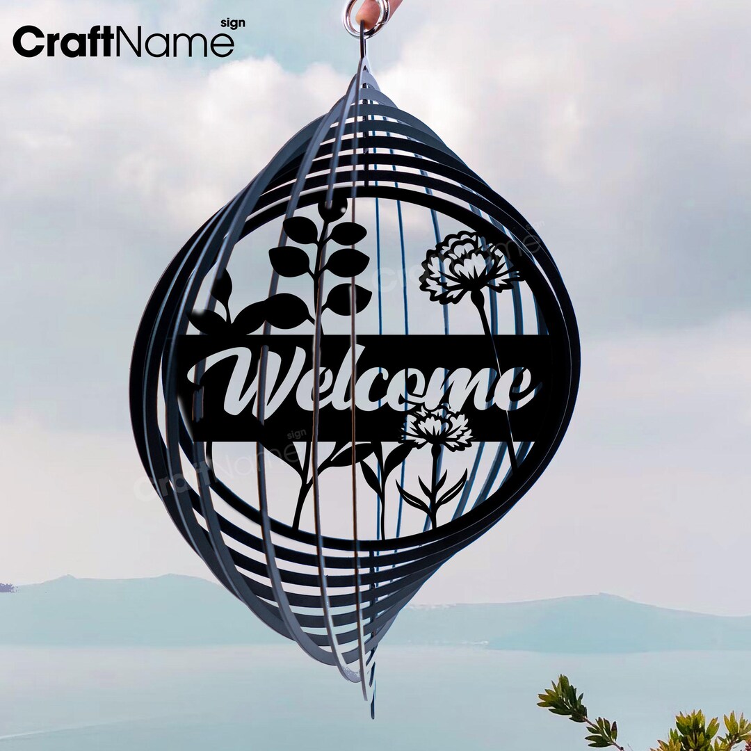 Custom Welcome Home Wind Spinner Outdoor Garden Decor, Welcome Wind ...