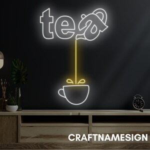 Tea Break Neon Sign, Tea Time Led Sign, Custom Neon Sign, Coffee and ...