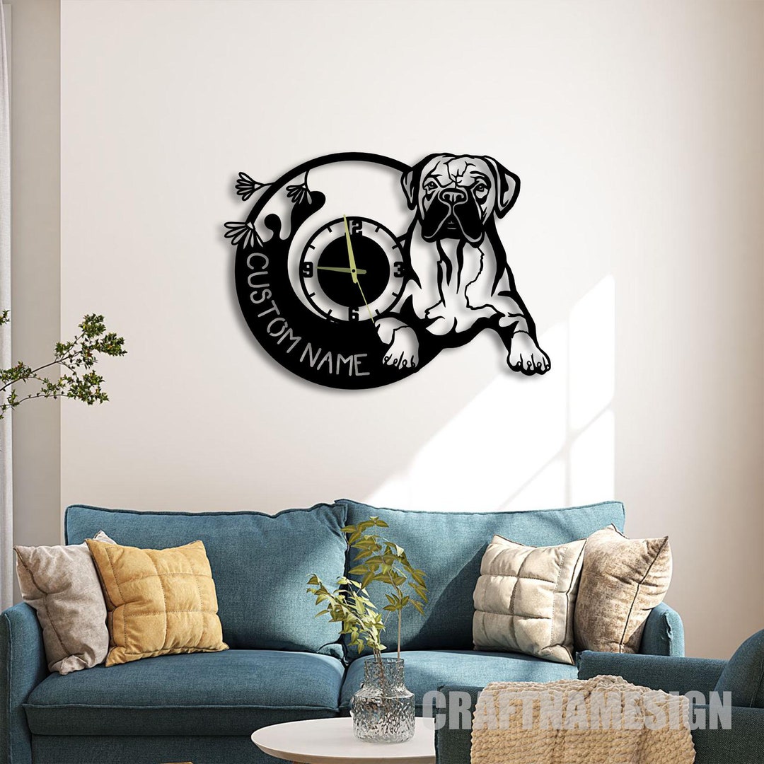 Personalized Boxer Dog Perfect Wall Clock Decoration, Wall Clock Unique ...