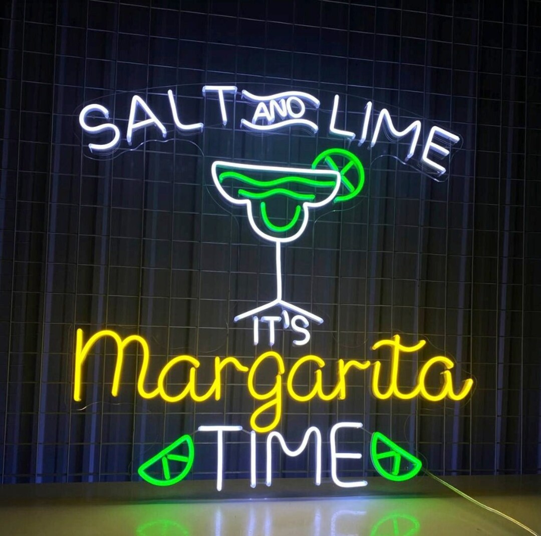 It's Margarita Time Led Sign, Cocktails Neon Sign, Custom Neon Sign ...