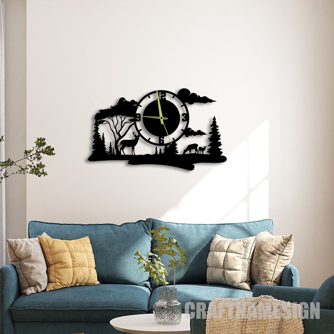 Meadows Deer DIY Wall Clock, Wall Clock Unique for Home Decor and Wall ...