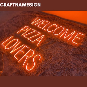 Welcome Pizza Lovers Neon Sign, Welcome Pizza Led Wall Art Decor ...