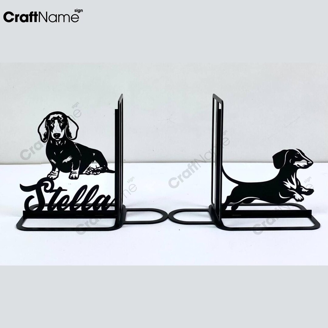 Custom Dachshund Dog Bookend Table Decor, Custom Dachshund Lover Name ...