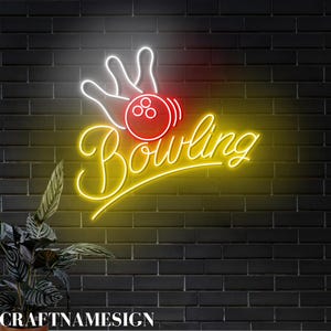 Bowling Neon Sign, Bowling Club Led Sign, Custom Neon Sign, Open ...