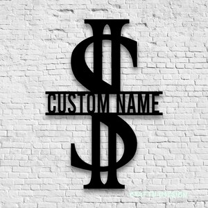 Custom Dollar Money Symbol Metal Wall Art Led Light Personalized ...