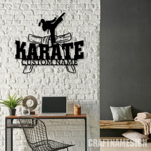 Custom Girl Karate Martial Arts Metal Wall Art With LED Light ...