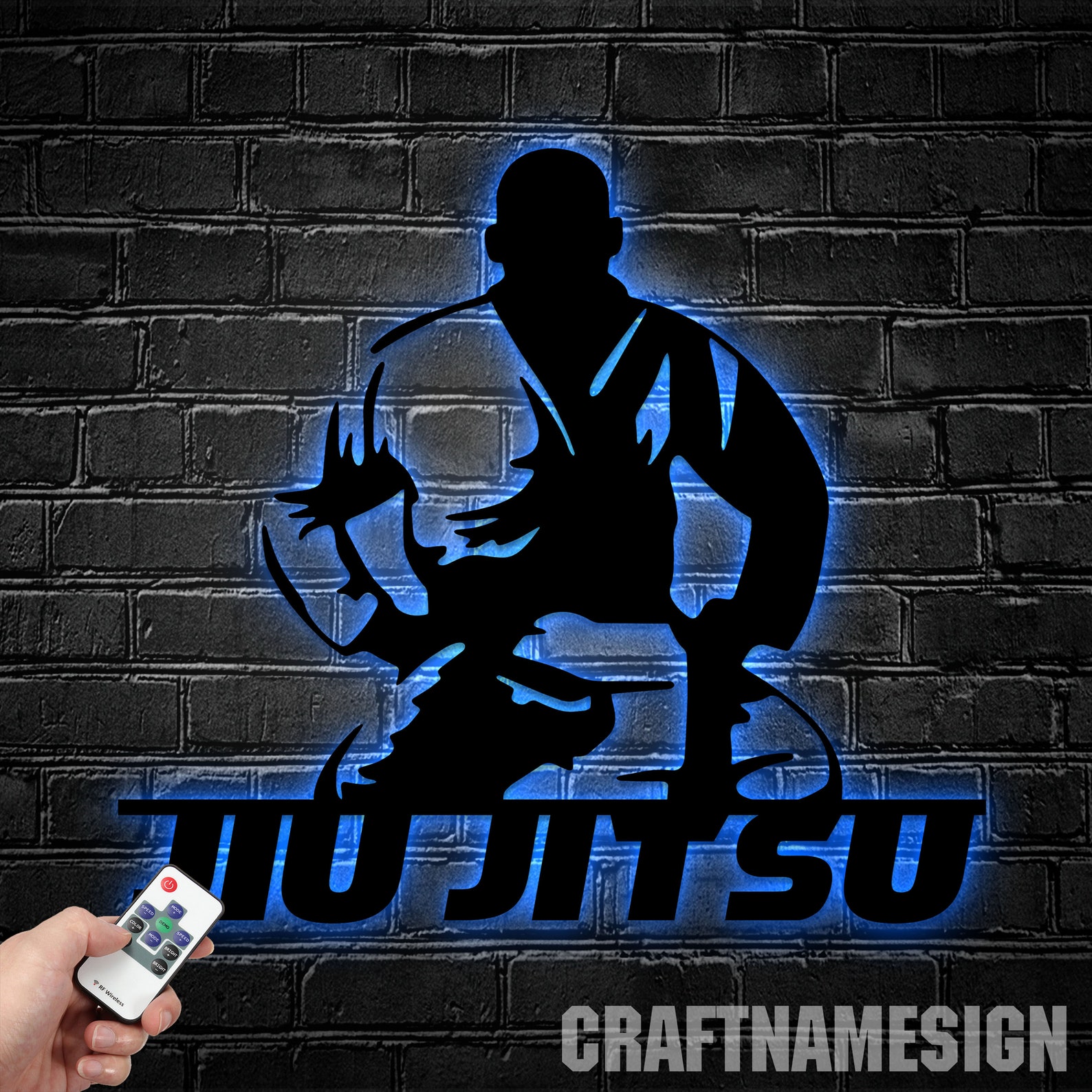 Personalized Brazilian Jiu Jitsu Metal Wall Art LED Light, Custom ...