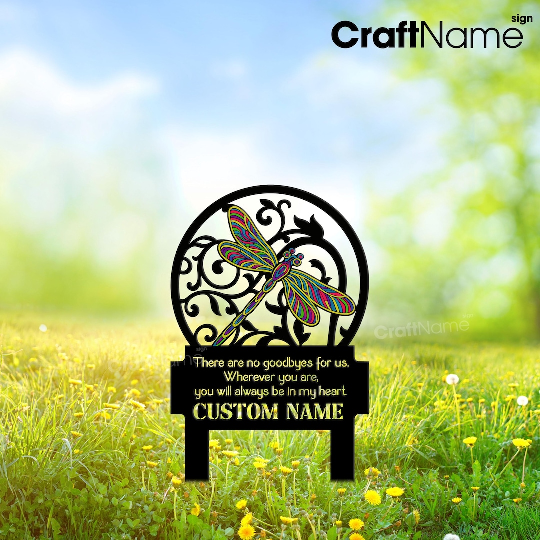 Personalized Dragonfly Memorial Grave Marker Stake, Memorial Plaque ...
