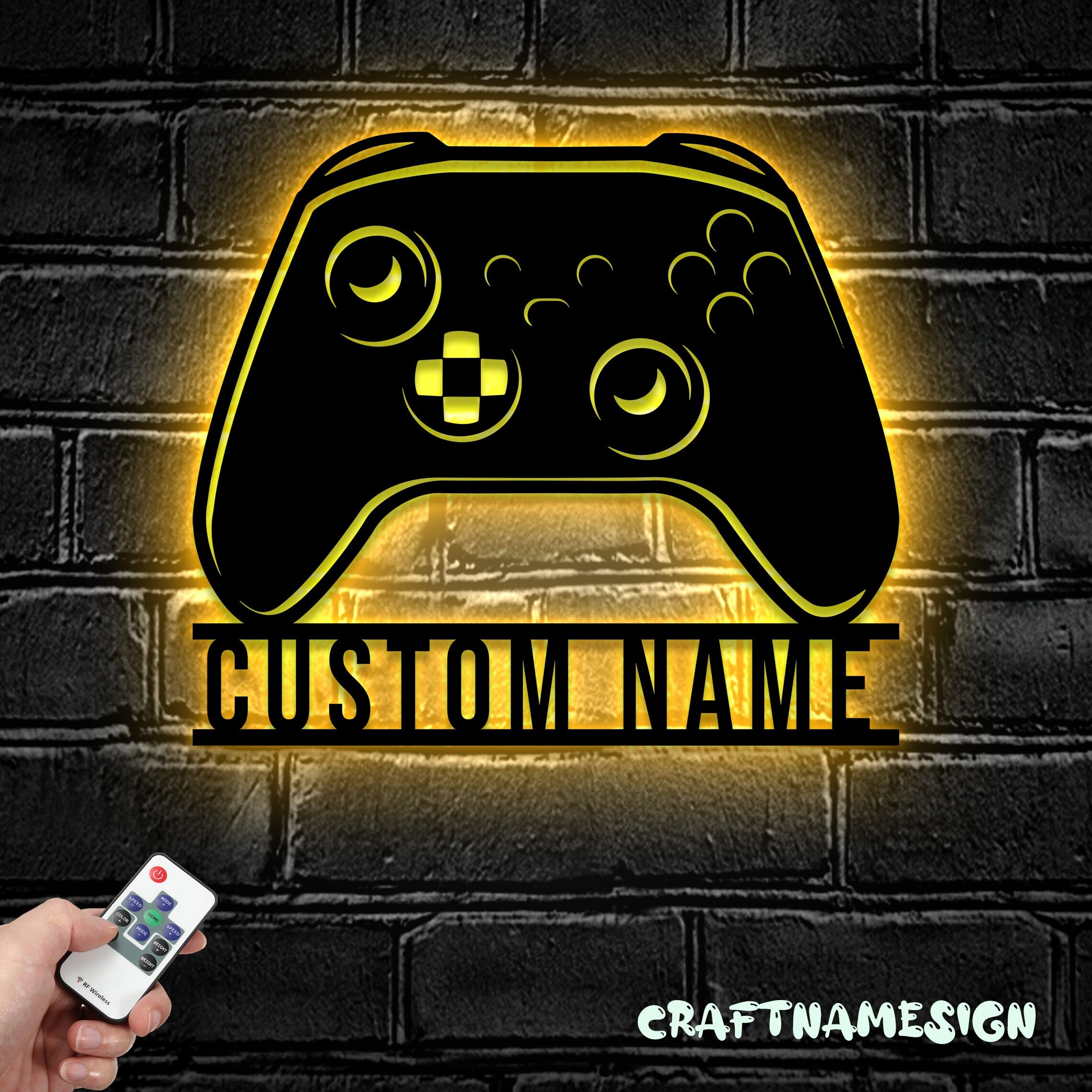Custom Video Game Room Metal Wall Art LED Light - Personalized Gamer ...