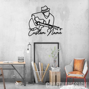 Custom Music Teacher Guitarist Metal Wall Art LED Light, Personalized ...