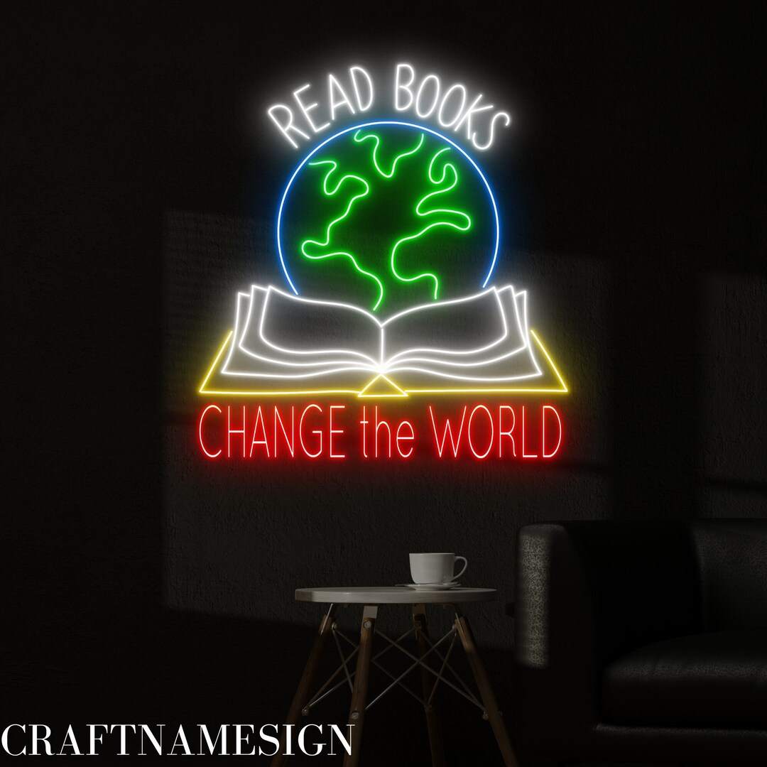 Read Books Can Change the World Neon Sign, Books Led Sign, Custom Neon ...