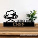 Custom Wooden Chef Desk Name Plate, Chef Silhouette Metal Nameplate for ...