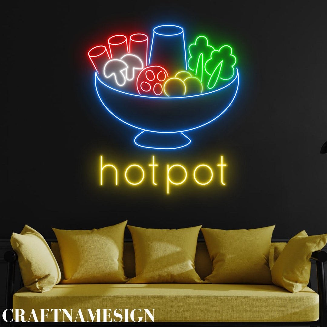 Hot Pot Neon Sign, Hot Pot Led Sign, Custom Neon Led Light for Hot Pot ...