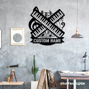 Custom Melodica Musical Instrument Metal Wall Art LED Light ...