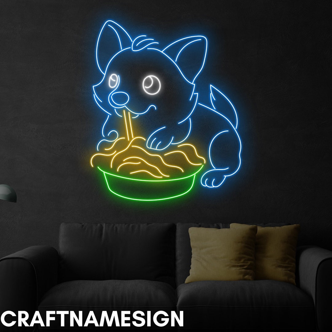 Corgi Ramen Neon Sign, Corgi Ramen Led Sign, Custom Neon Sign, Japanese ...