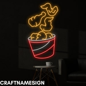 Fried Chicken Neon Sign, Fried Chicken Led Sign, Custom Neon Sign ...
