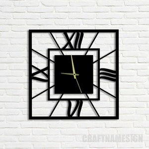 Square Metal Wall Clock With Roman Numerals, Wall Clock Unique for Home ...