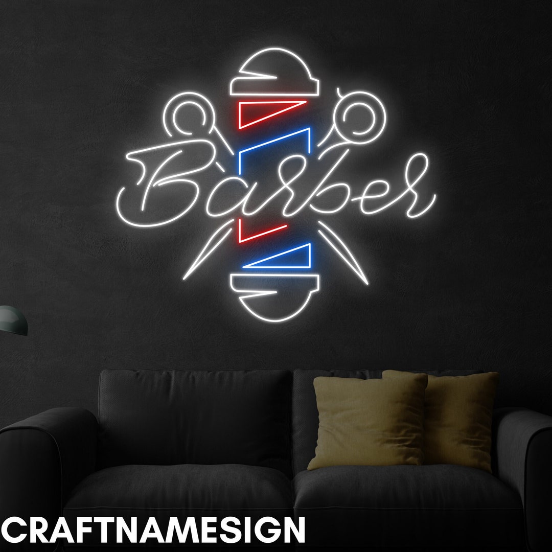 Barber Shop Open Neon Sign, Barber Shop Led Sign, Custom Neon Sign ...