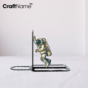 Custom Book Holder With Astronaut Art, Astronaut Metal Bookend, Custom ...