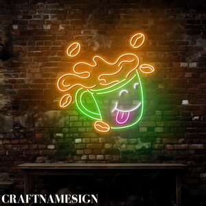 Funny Coffee Mug Neon Sign, Coffee Mug Led Sign, Custom Neon Sign ...