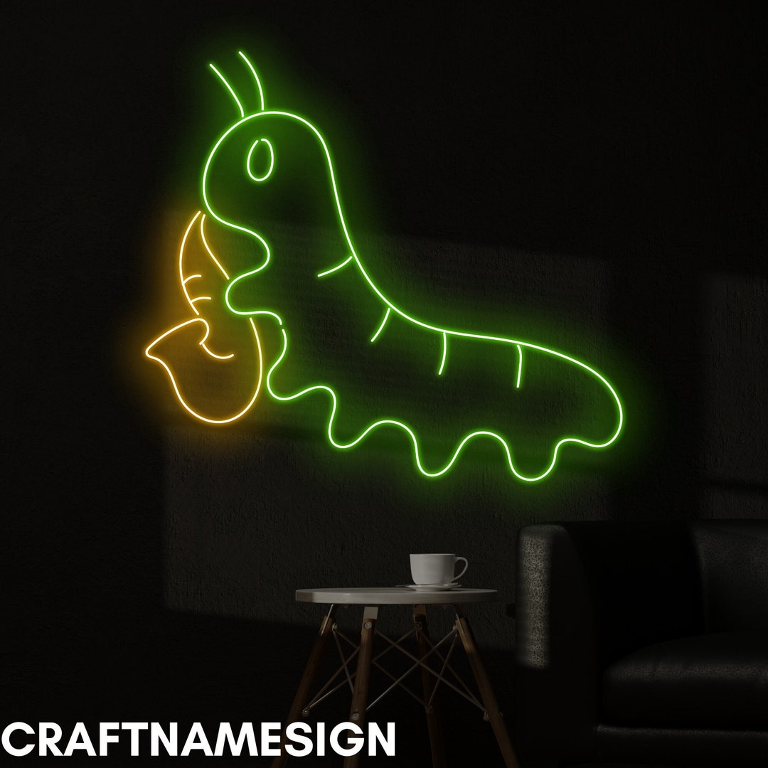 Worm Blows Trumpet Neon Sign, Worm Trumpet Led Sign, Custom Neon Sign ...