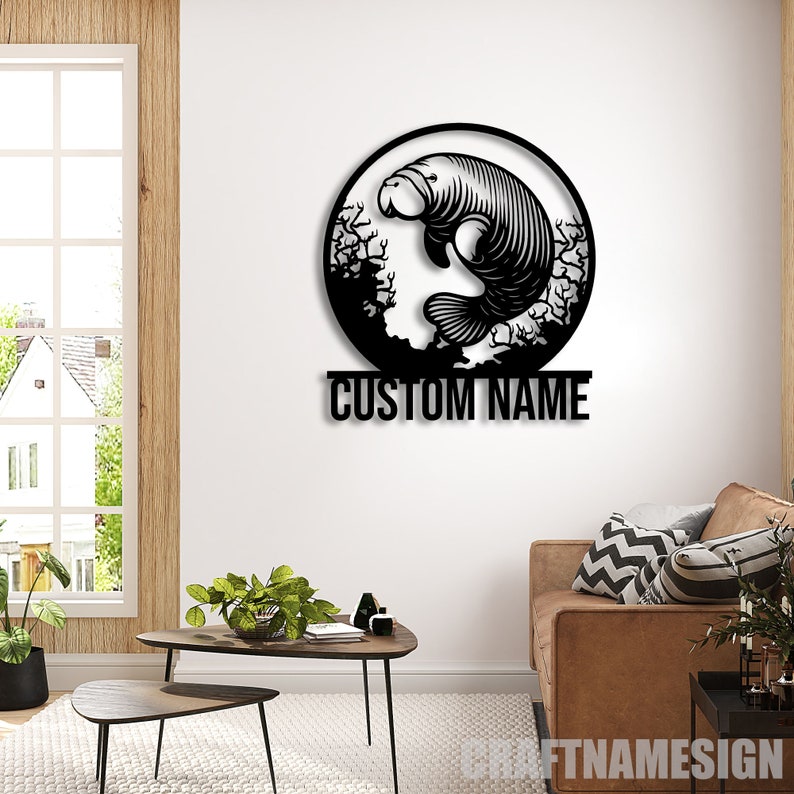 Custom Manatee Metal Sign, Manatee Metal LED Decor, Personalized ...