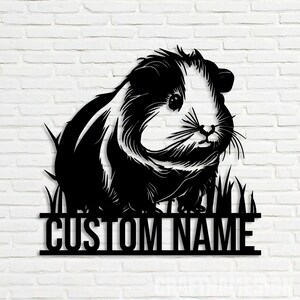 Personalized Guinea Pig Metal Wall Art LED Light, Custom Guinea Pig ...